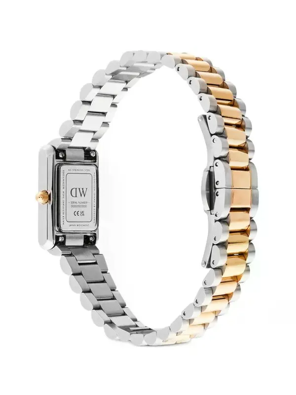 DANIEL WELLINGTON Rectangular Quartz Watch With Two-tone Link Bracelet