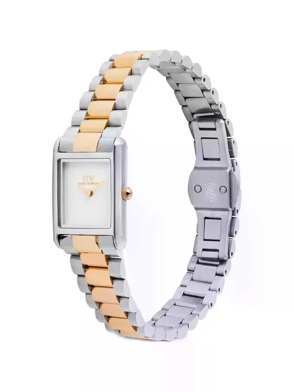 DANIEL WELLINGTON Rectangular Quartz Watch With Two-tone Link Bracelet