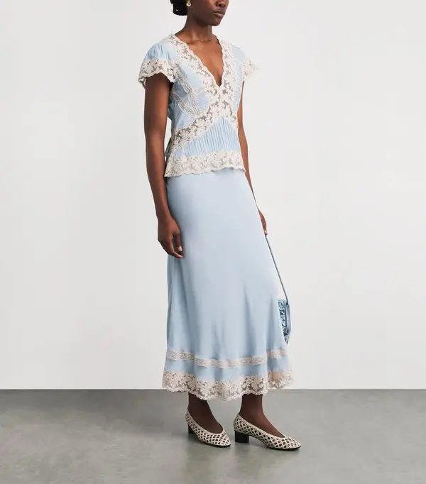 Rixo Lace-trim Maxi Skirt