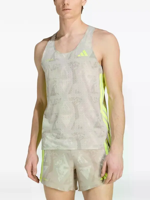 Adidas Adizero Labrum Geometric Print Perforated Tank Top