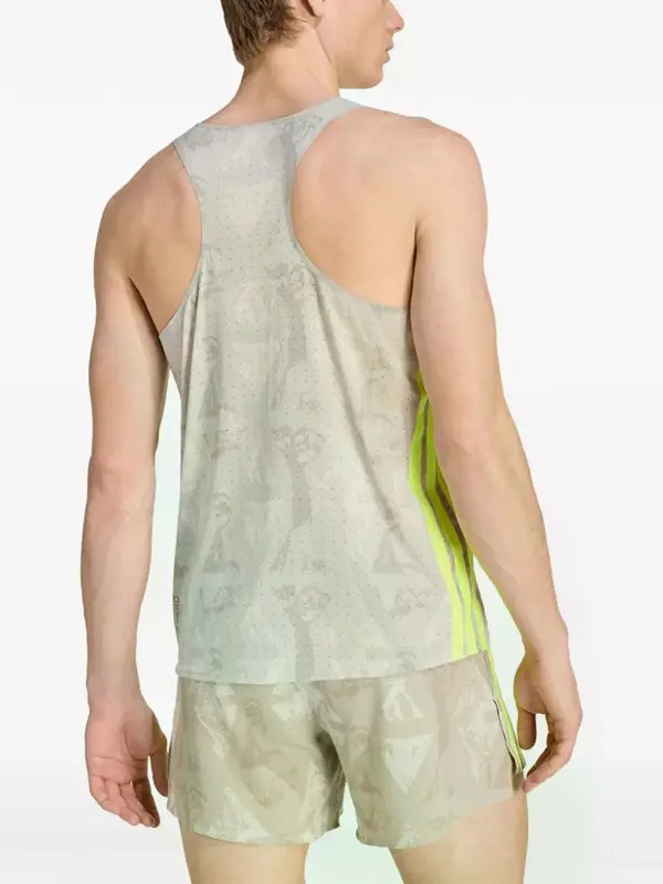 Adidas Adizero Labrum Geometric Print Perforated Tank Top