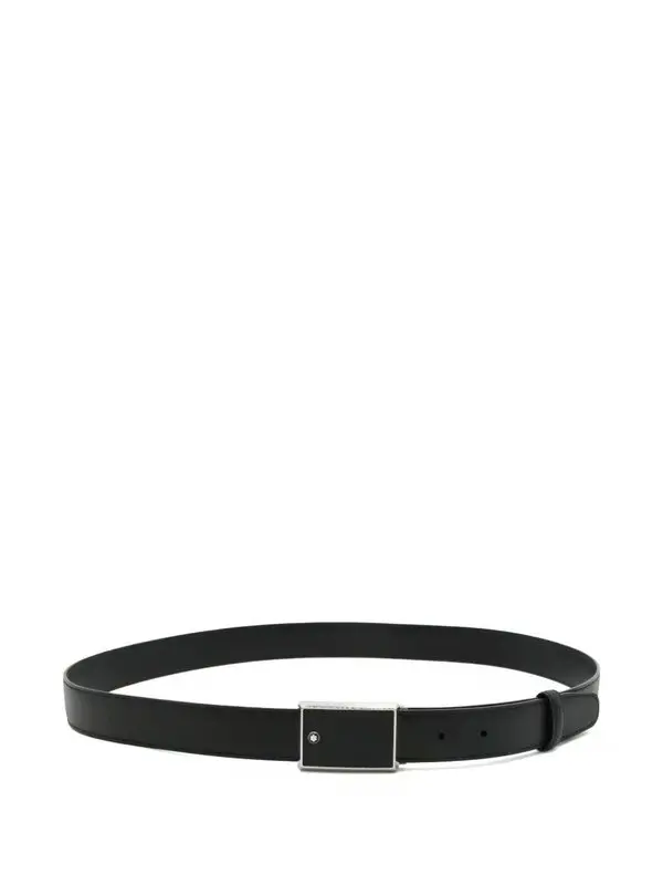 Montblanc Logo Plaque Leather Belt - Black
