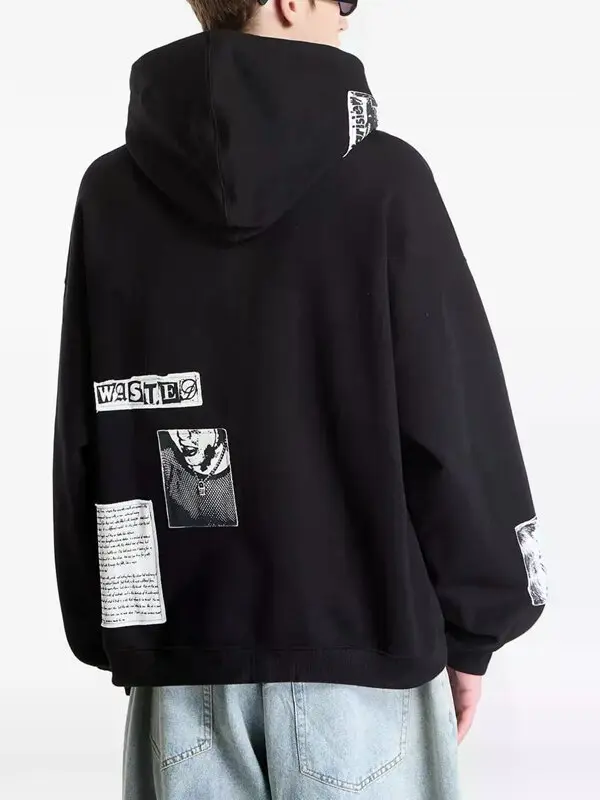 WASTED Patch Detail Zip Hoodie