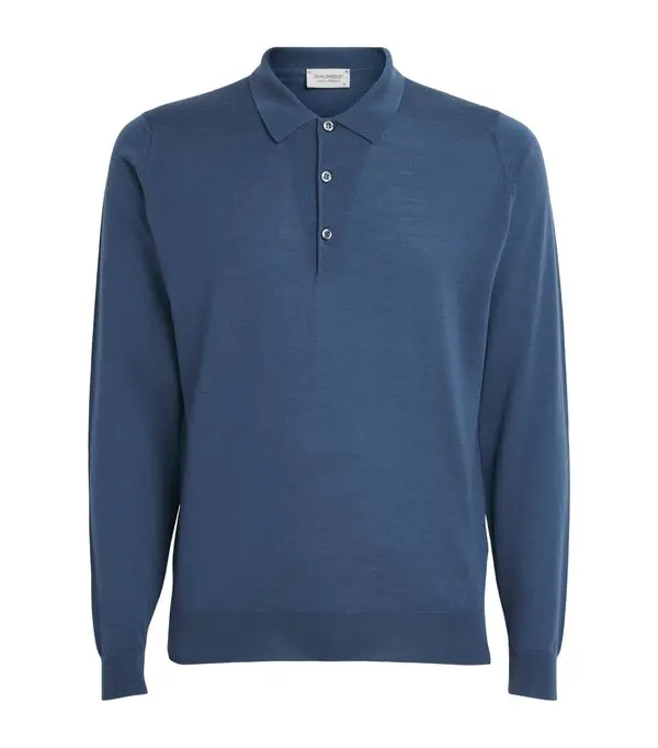 John Smedley Merino Wool Long-sleeve Polo Shirt
