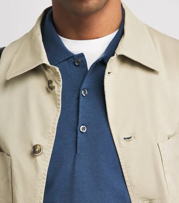 John Smedley Merino Wool Long-sleeve Polo Shirt