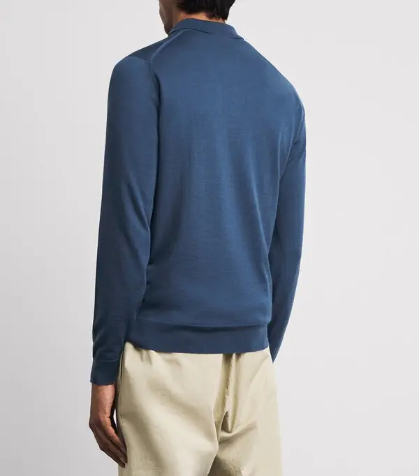 John Smedley Merino Wool Long-sleeve Polo Shirt