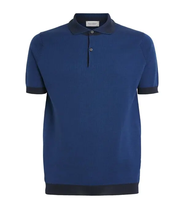 John Smedley Extra Fine Merino Jacquard Polo Shirt
