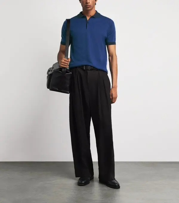 John Smedley Extra Fine Merino Jacquard Polo Shirt