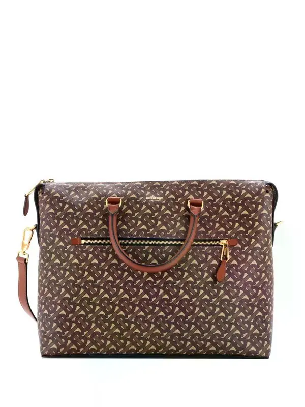 Burberry Monogram E-canvas Zip Briefcase