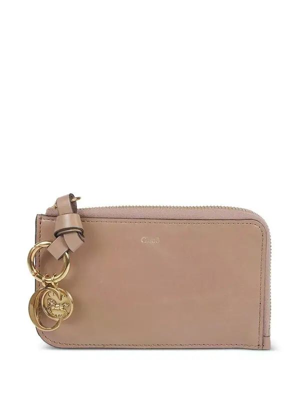 Chloé Alphabet Logo-charm Leather Wallet - Neutrals