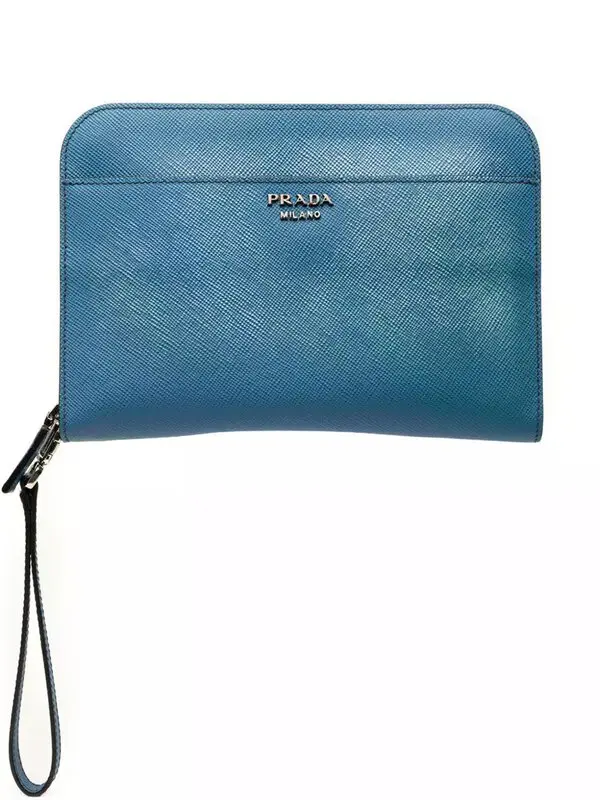 Prada Saffiano Clutch Bag - Blue