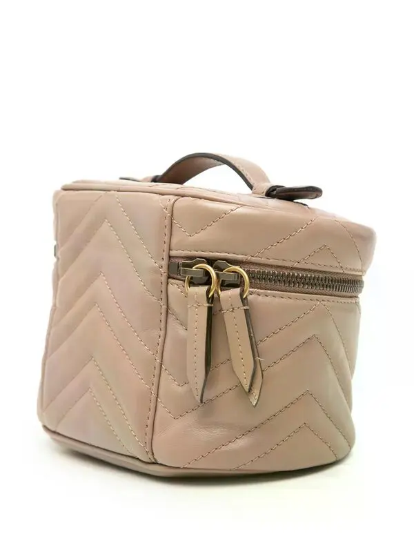 Gucci Mini Gg Marmont Round Leather Vanity Bag