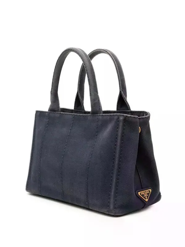 Prada Canapa Logo Satchel - Blue