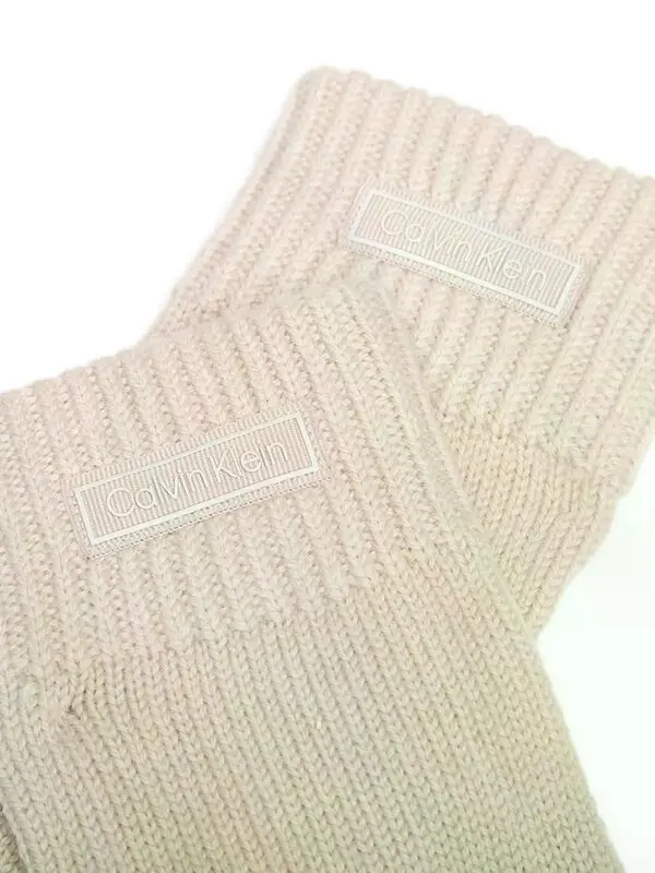 Calvin Klein Ribbed Logo-patch Gloves
