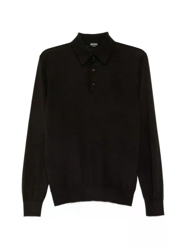 Zegna Long-sleeve Polo Shirt - Brown