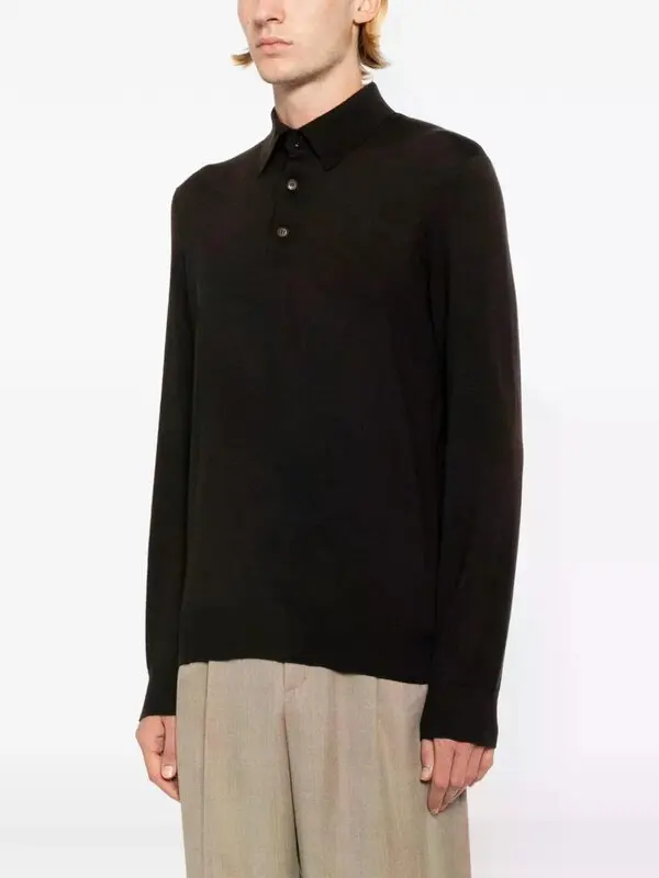 Zegna Long-sleeve Polo Shirt - Brown