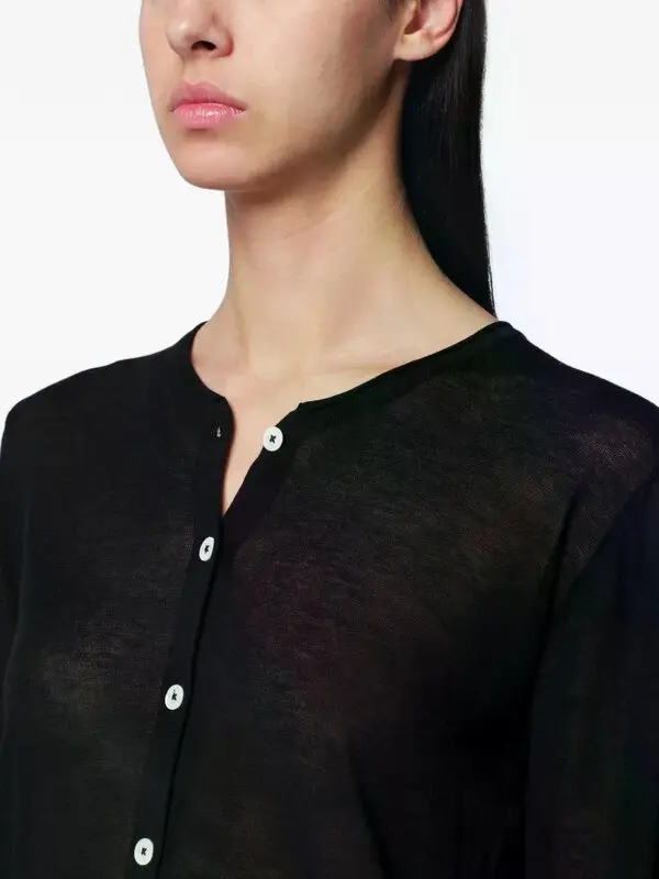 DUNST Long Sleeve Button-front Cardigan