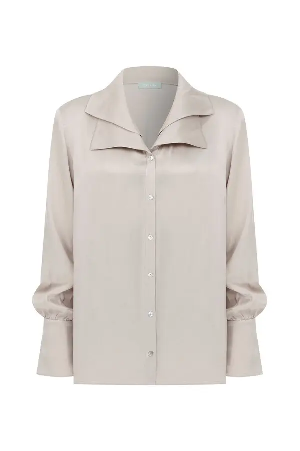 CANSU XI Vegan Silk Shirt - Grey