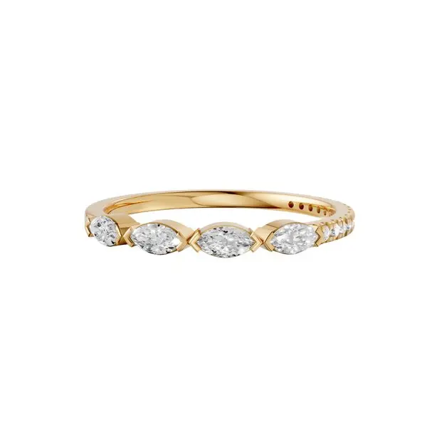 AYA FINE JEWELRY Marquise And Round Diamond Band Ring In 14k Gold - Yellow