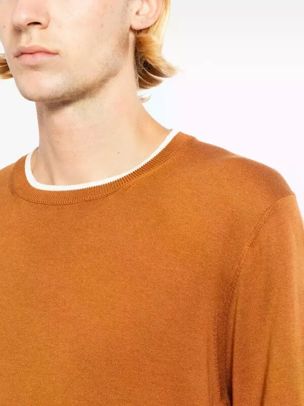 Kiton Contrast-trim Fine-knit T-shirt