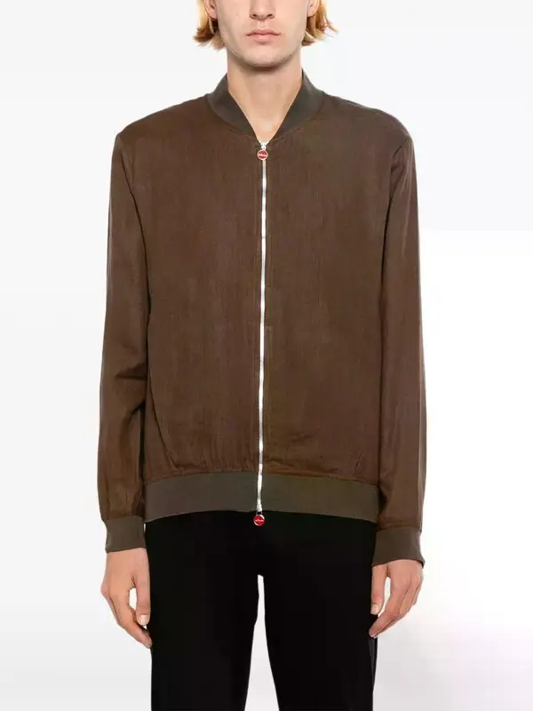 Kiton Ribbed-trim Zip Jacket