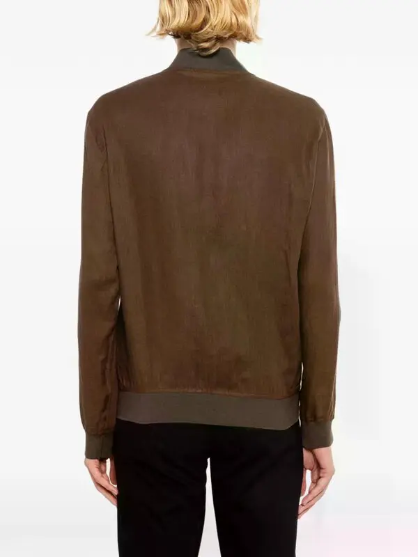 Kiton Ribbed-trim Zip Jacket