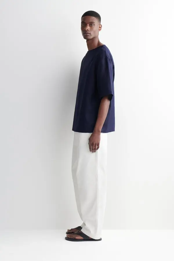 Cos Boat-neck Linen T-shirt