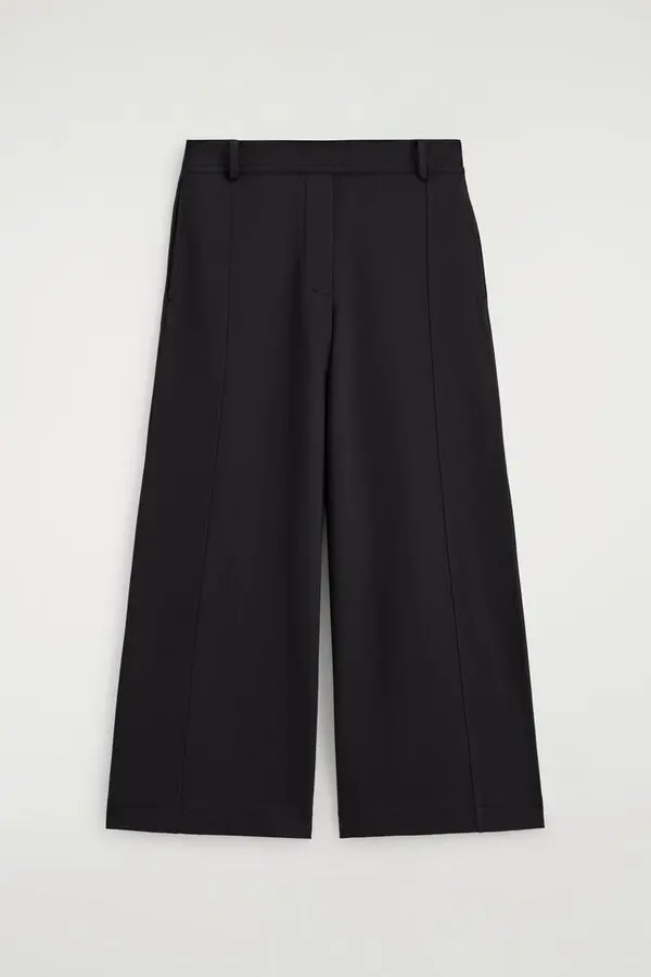 Cos Twill-jersey Straight-leg Culottes - Black