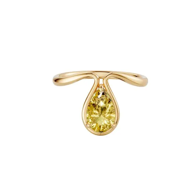 AYA FINE JEWELRY 1.10 Ctw Pear Cut Lab Diamond Solitaire Ring In 10k - Yellow