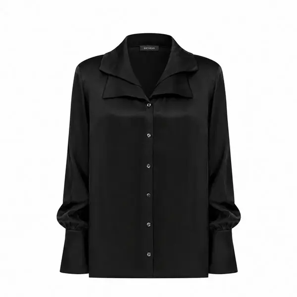 CANSU XI Silky Moonlight Vegan Silk Shirt