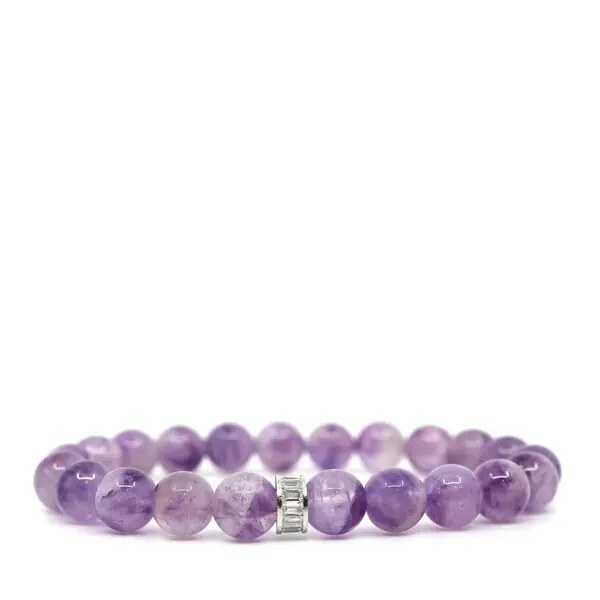 SHAR OKE Purple / Silver Purple Quartz & Sterling Silver Bracelet - Purple/silver