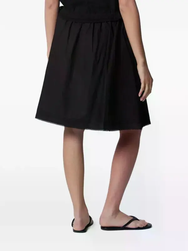 DUNST Lace-trimmed Drawstring Midi Skirt