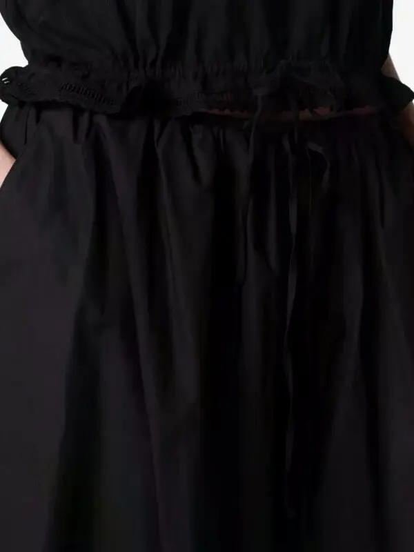 DUNST Lace-trimmed Drawstring Midi Skirt