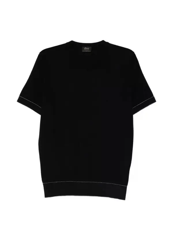 Brioni Sea Island Piqué Cotton T-shirt - Blue