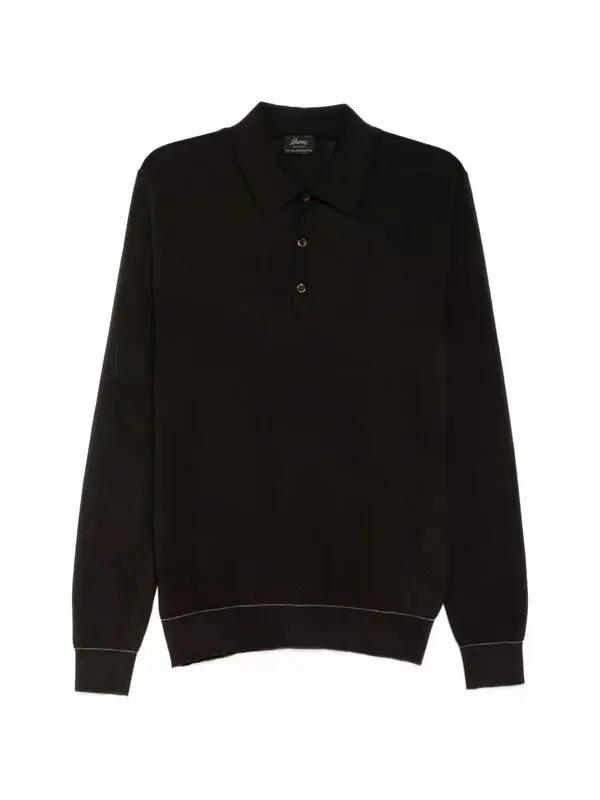Brioni Sea Island Piqué Cotton Polo Shirt - Brown