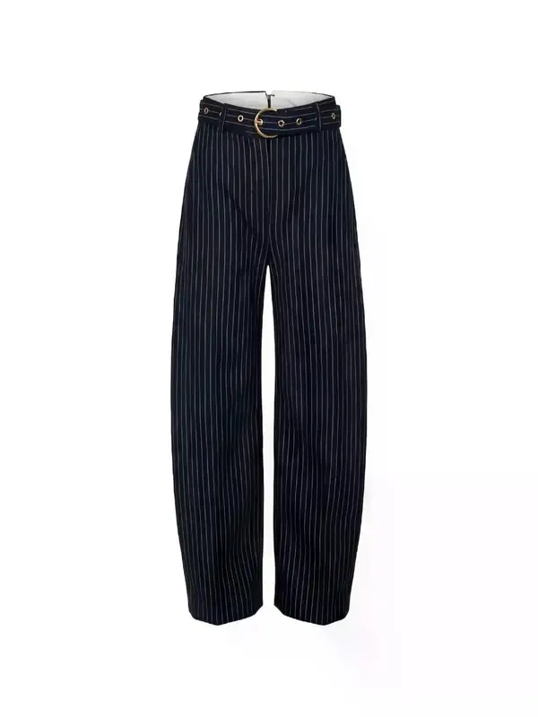 Pinko Pinstriped Belted Trousers - Blue