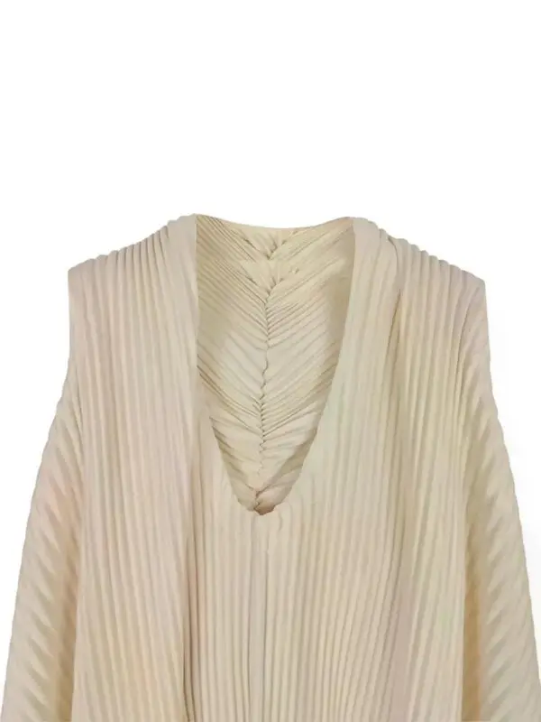 Issey Miyake Plissé-effect V-neck T-shirt