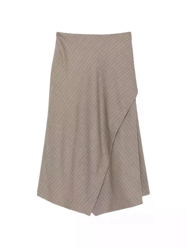 Rochas Pinstriped Asymmetric Midi Skirt