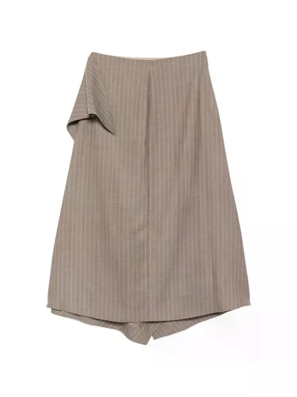 Rochas Pinstriped Asymmetric Midi Skirt