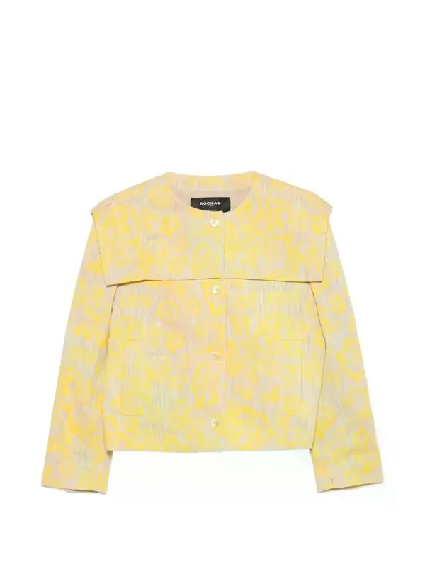Rochas Floral Jacquard Cropped Jacket