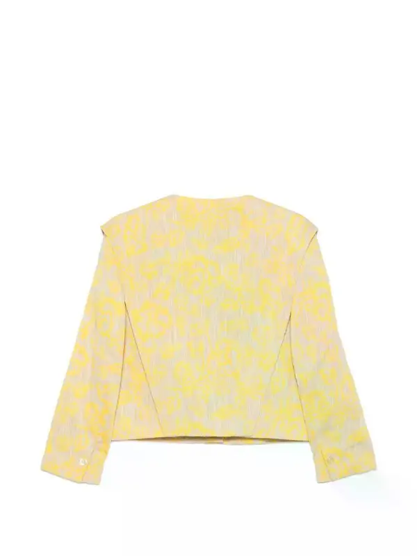 Rochas Floral Jacquard Cropped Jacket