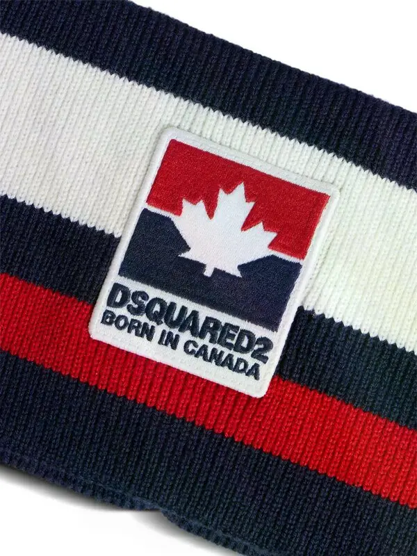 Dsquared2 Maple Leaf Striped Wool Headband