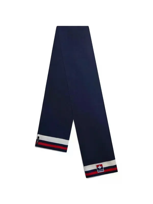 Dsquared2 Striped-detail Scarf - Blue
