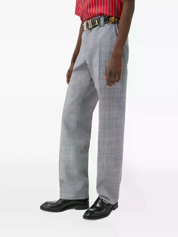 Versace Prince Of Wales Wool Trousers