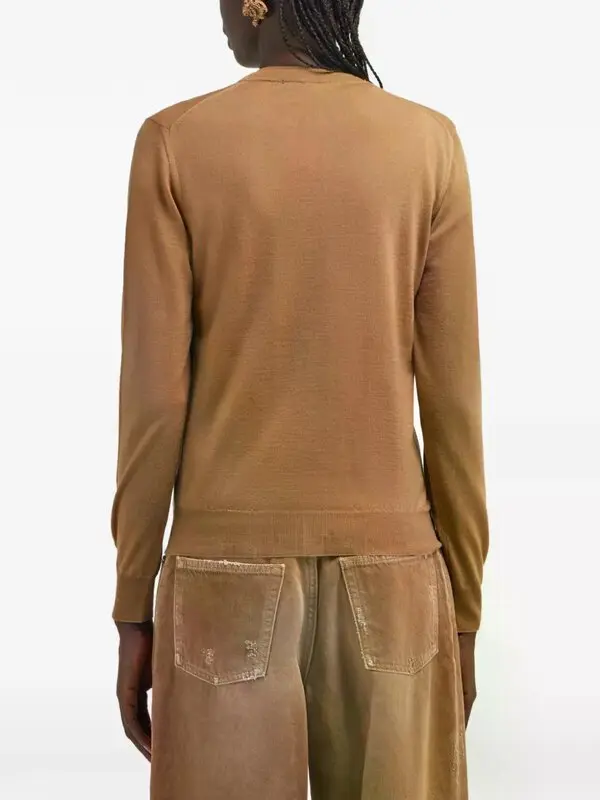 Roberto Cavalli Round Neck Wool Cardigan