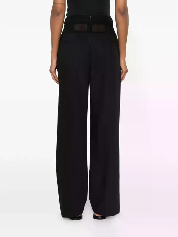Imperial Mesh-panel Wide-leg Trousers