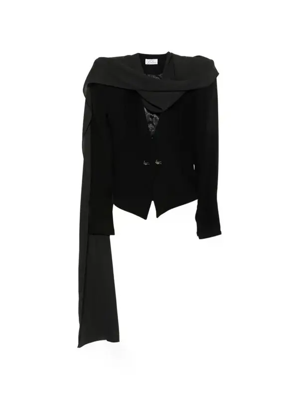 VESTIAIRE D'UN OISEAU LIBRE Draped Collar Bird-pin Jacket