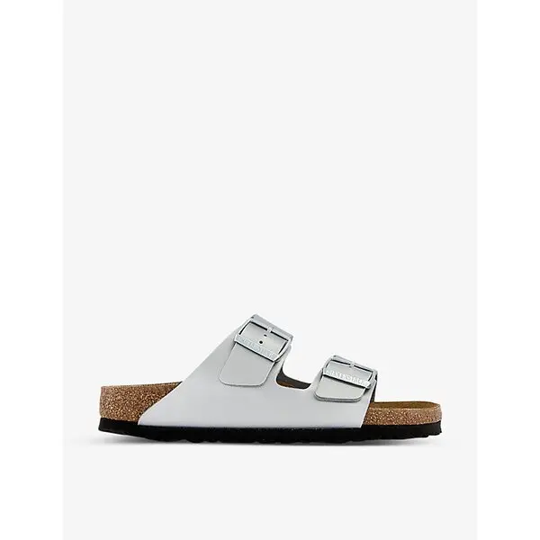 BIRKENSTOCK Arizona Two-strap Metallic Faux-leather Sandals - Silver