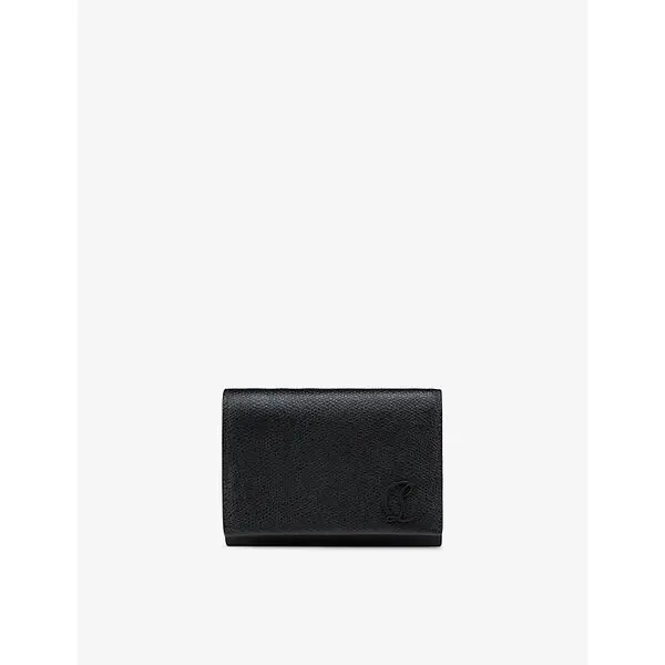 CHRISTIAN LOUBOUTIN Mooncrest Trifold Compact Leather Wallet - Black
