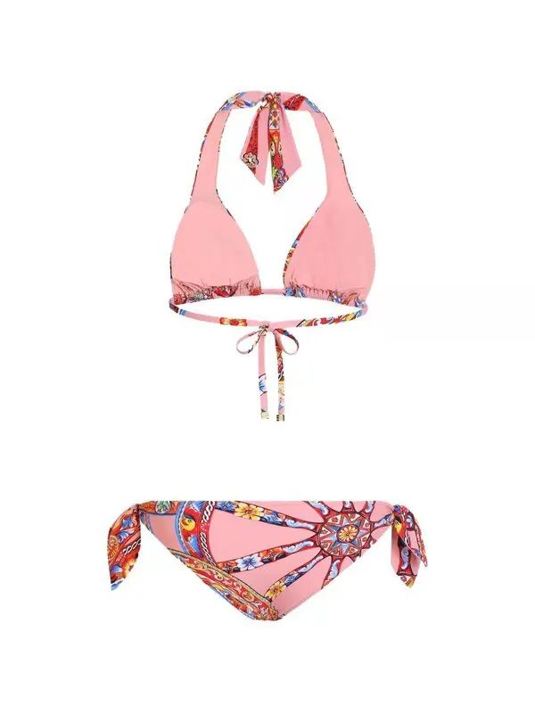 Dolce & Gabbana Carretto Print Triangle Bikini